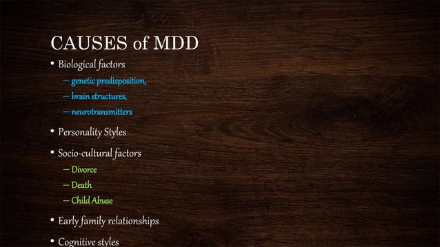 Major depressive disorders | PPTX | Mental Health | Diseases and Conditions