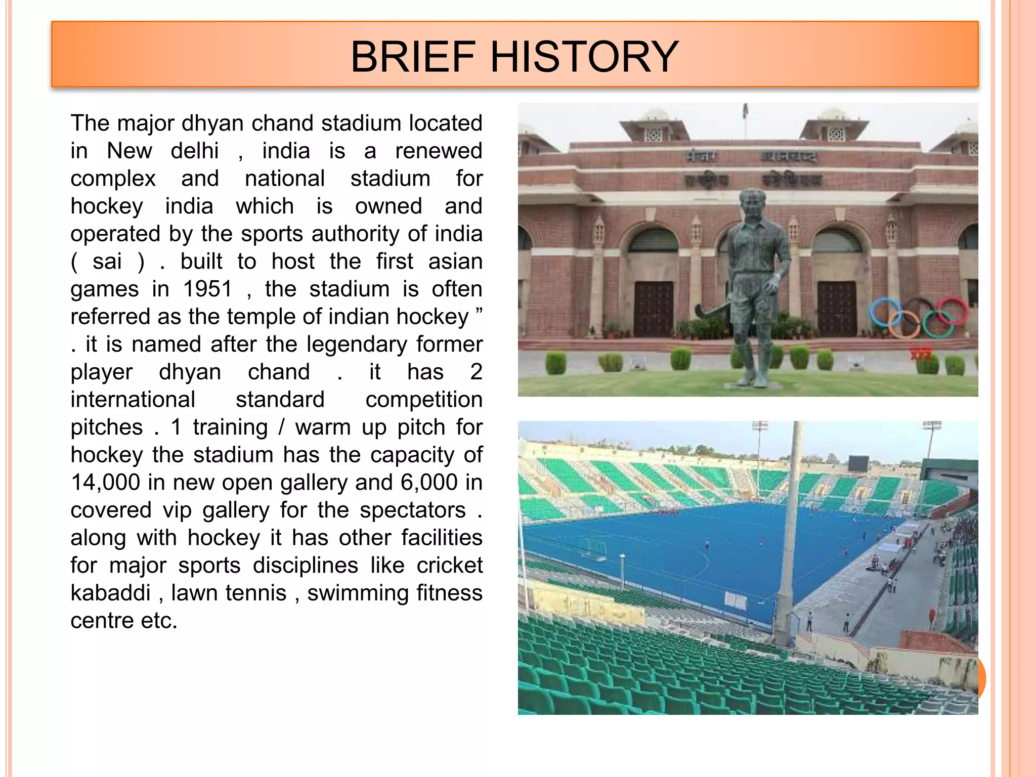 Major dhyan chandra national stadium delhi | PPTX