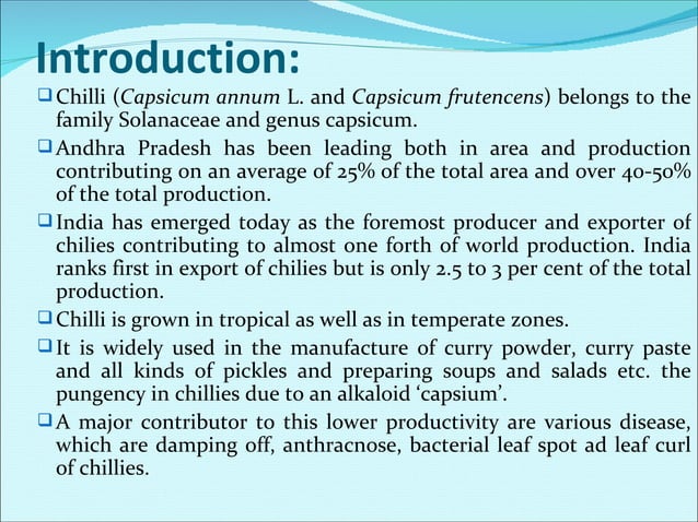 Major diseases of chilli | PPT