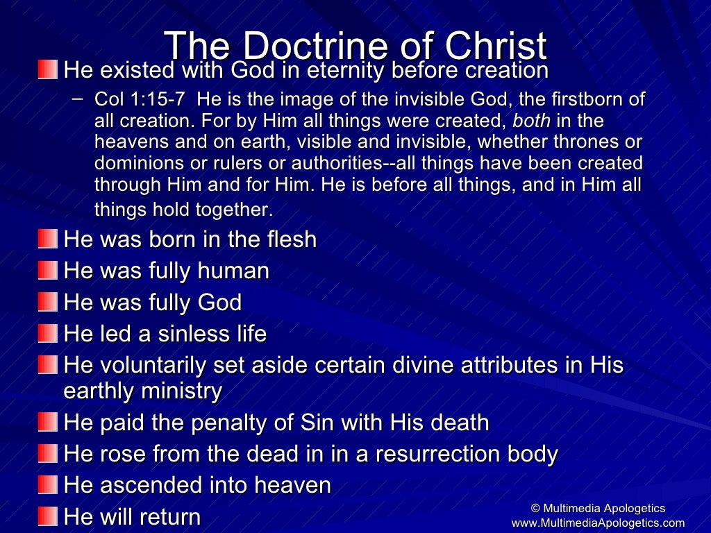 Major Doctrines Of Christianity