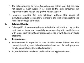 Major economic traits of cattle and buffalo | PPTX