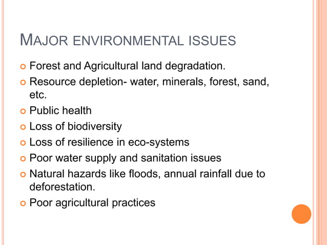 Major environmental issues in india | PPTX | Environmental Services ...