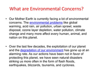 Major environmental problems and Issues of the world | PPTX