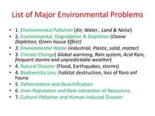 Major environmental problems and Issues of the world | PPTX