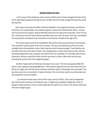 Major events of 2013 | DOCX