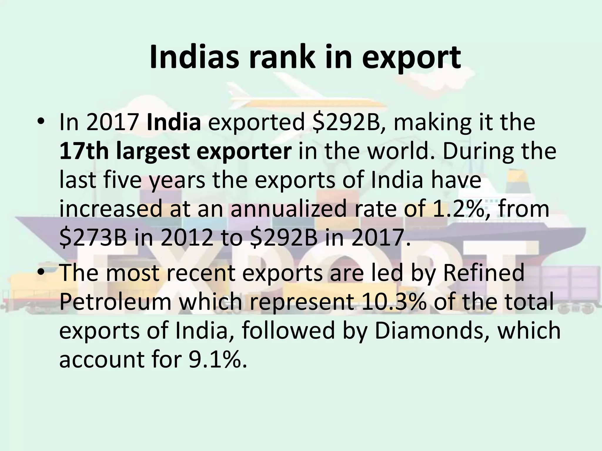 Major exporter of india | PPTX