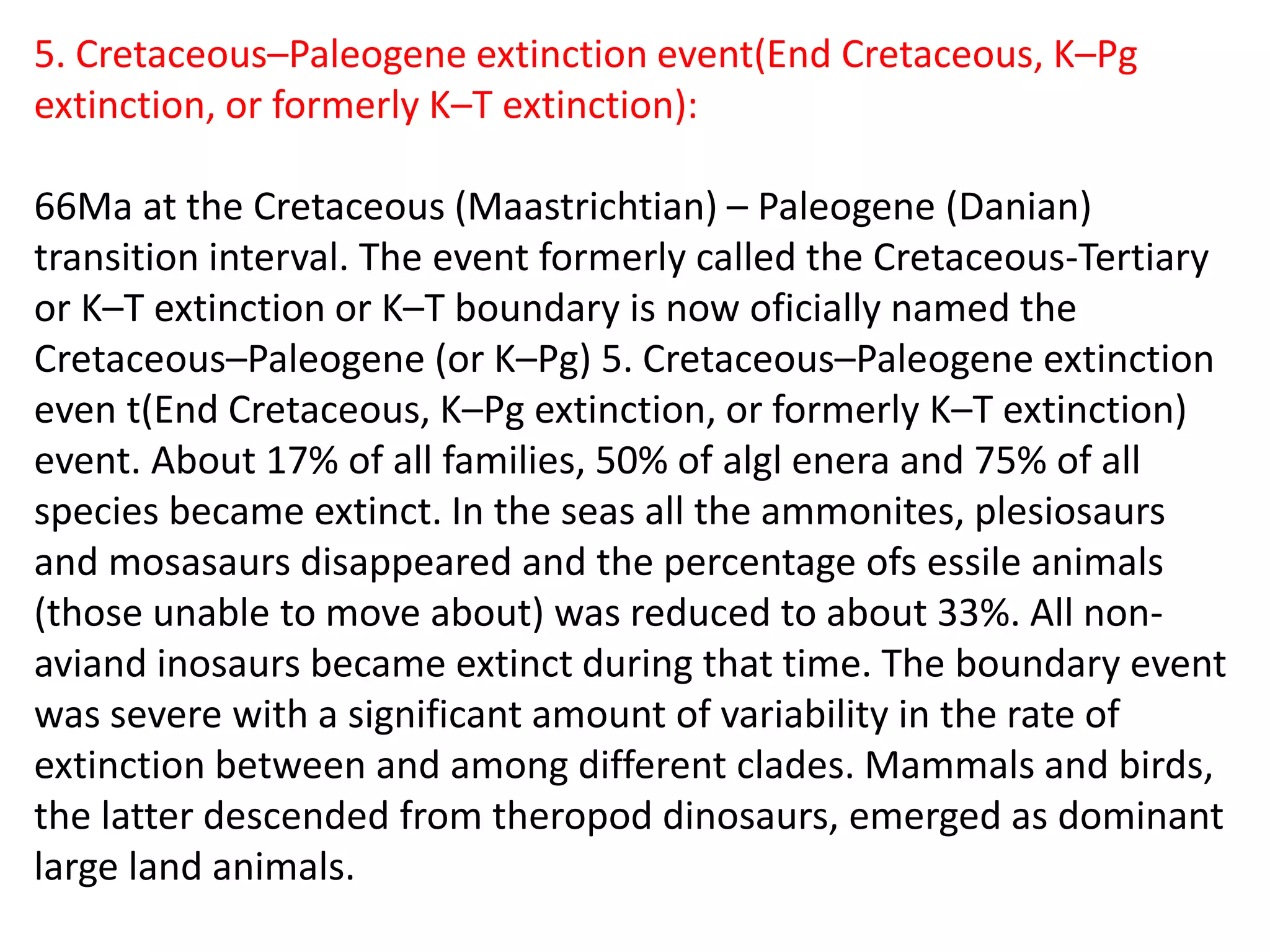 Major extinction events | PPTX