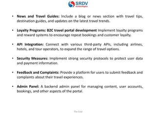 Major Features of B2C Travel Portal development | PPT
