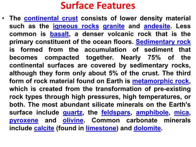 Major features of earth's surface | PPTX