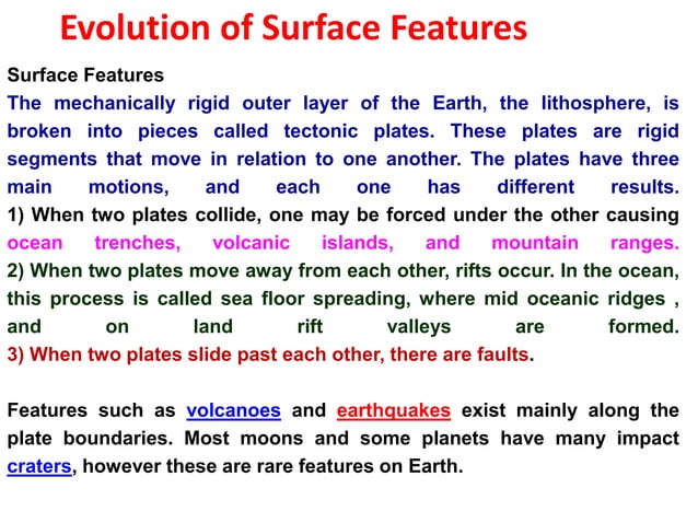 Major features of earth's surface | PPTX