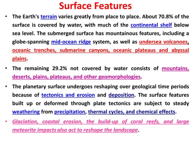 Major features of earth's surface | PPTX