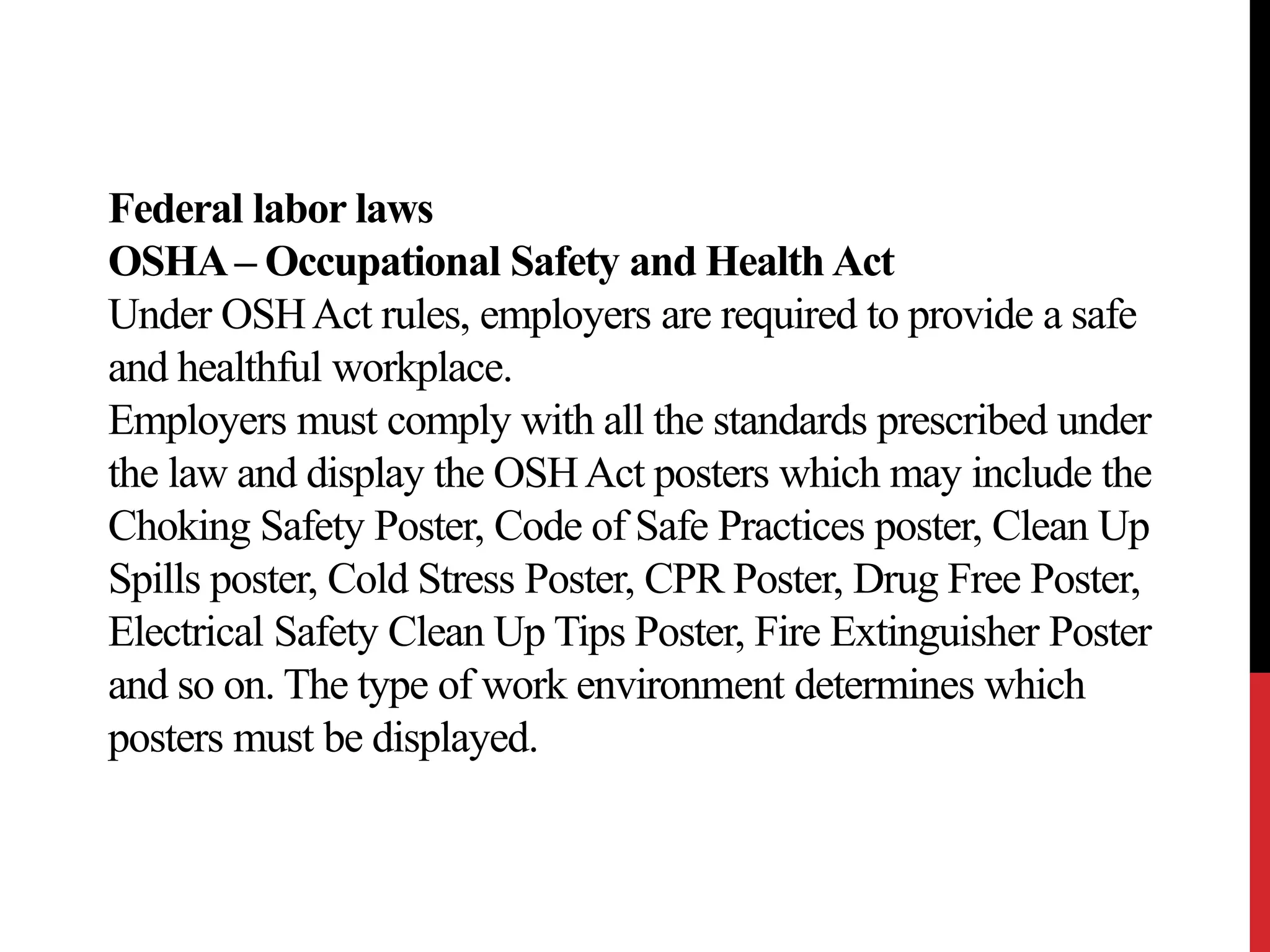 Major federal and state labor laws | PPTX