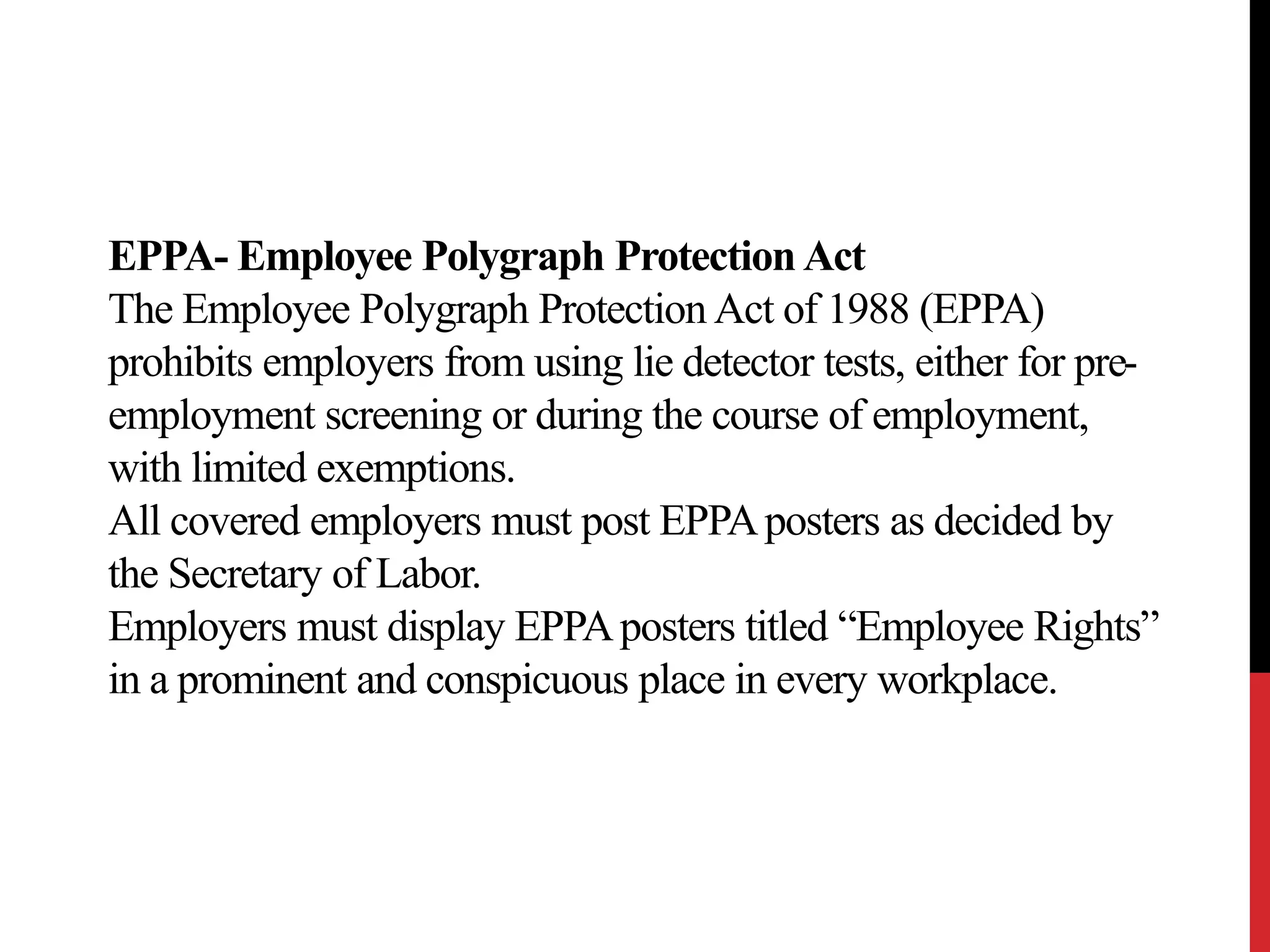 Major federal and state labor laws | PPTX