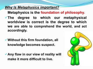 2 Major fields of philosophy METAPHYSICS AND EPISTEMOLOGY ONLY | PPTX