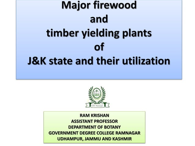 Major firewood and timber yielding plants | PPT