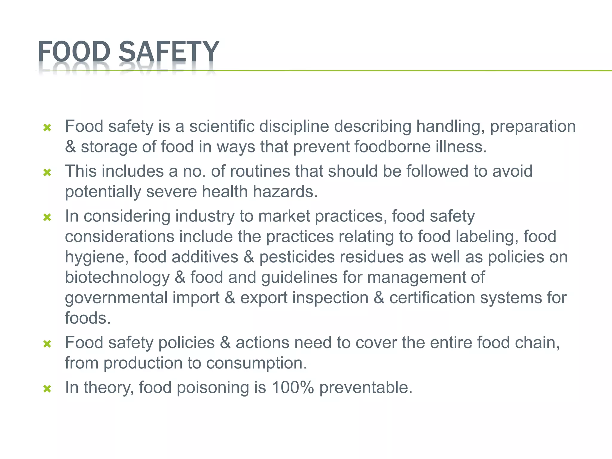 Major food safety & quality control | PPTX