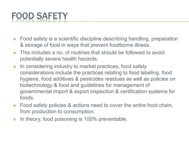 Major food safety & quality control | PPTX