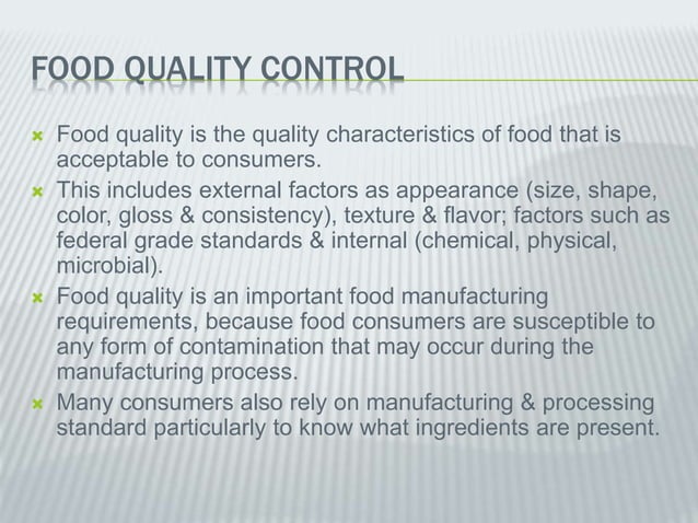Major food safety & quality control | PPTX