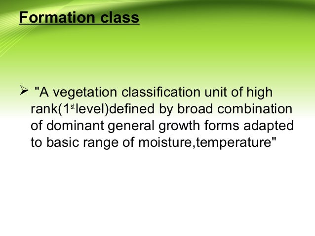 Major formation types of the world