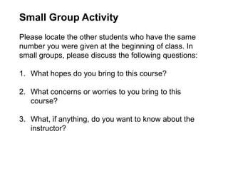 Major goals of course first session slideshow | PPTX | Educational ...