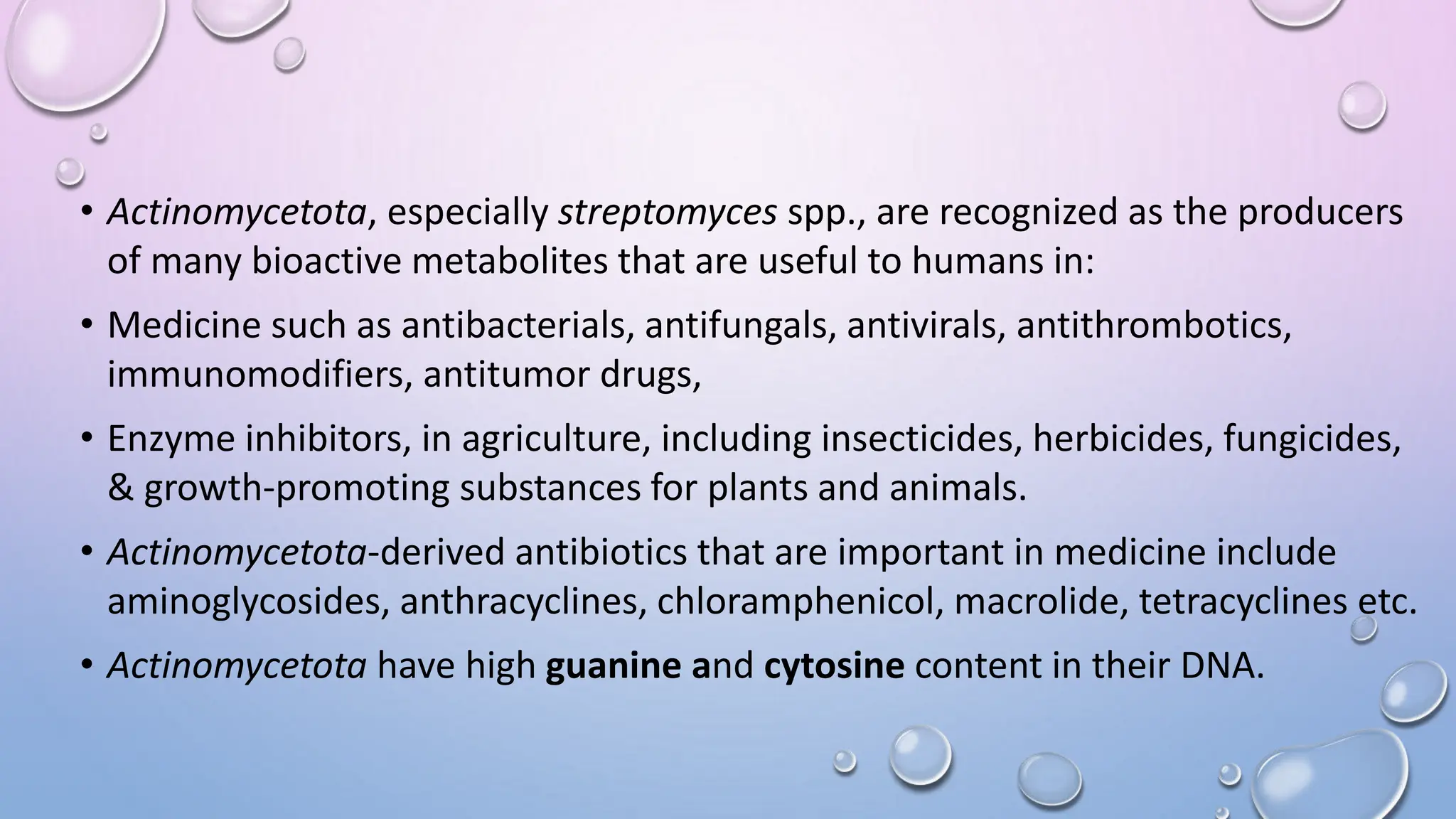 Major groups of bacteria: Spirochetes, Chlamydia, Rickettsia, nanobes ...