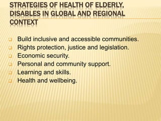 Major health problem of ageing and disables peoples | PPTX