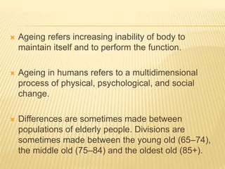 Major health problem of ageing and disables peoples | PPT