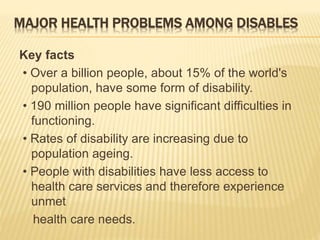 Major health problem of ageing and disables peoples | PPTX