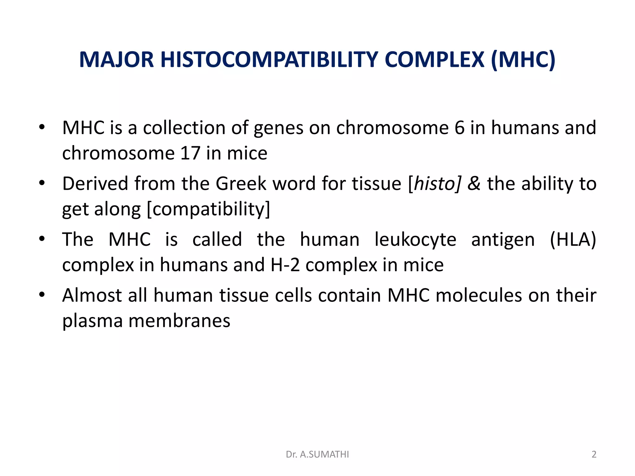 Major histocompatibility complex | PPT