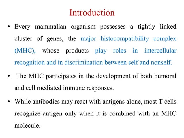 Major Histocompatibility Complex.ppt | Chemistry | Science