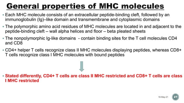 Major histocompatibility complex and antigen presentation & processing | PPT