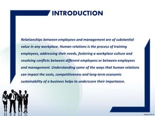Major human relation practices in resort business | PPTX