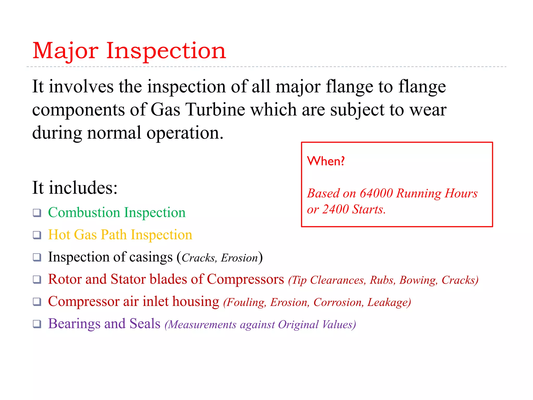 GAS TURBINE MAJOR INSPECTION | PDF