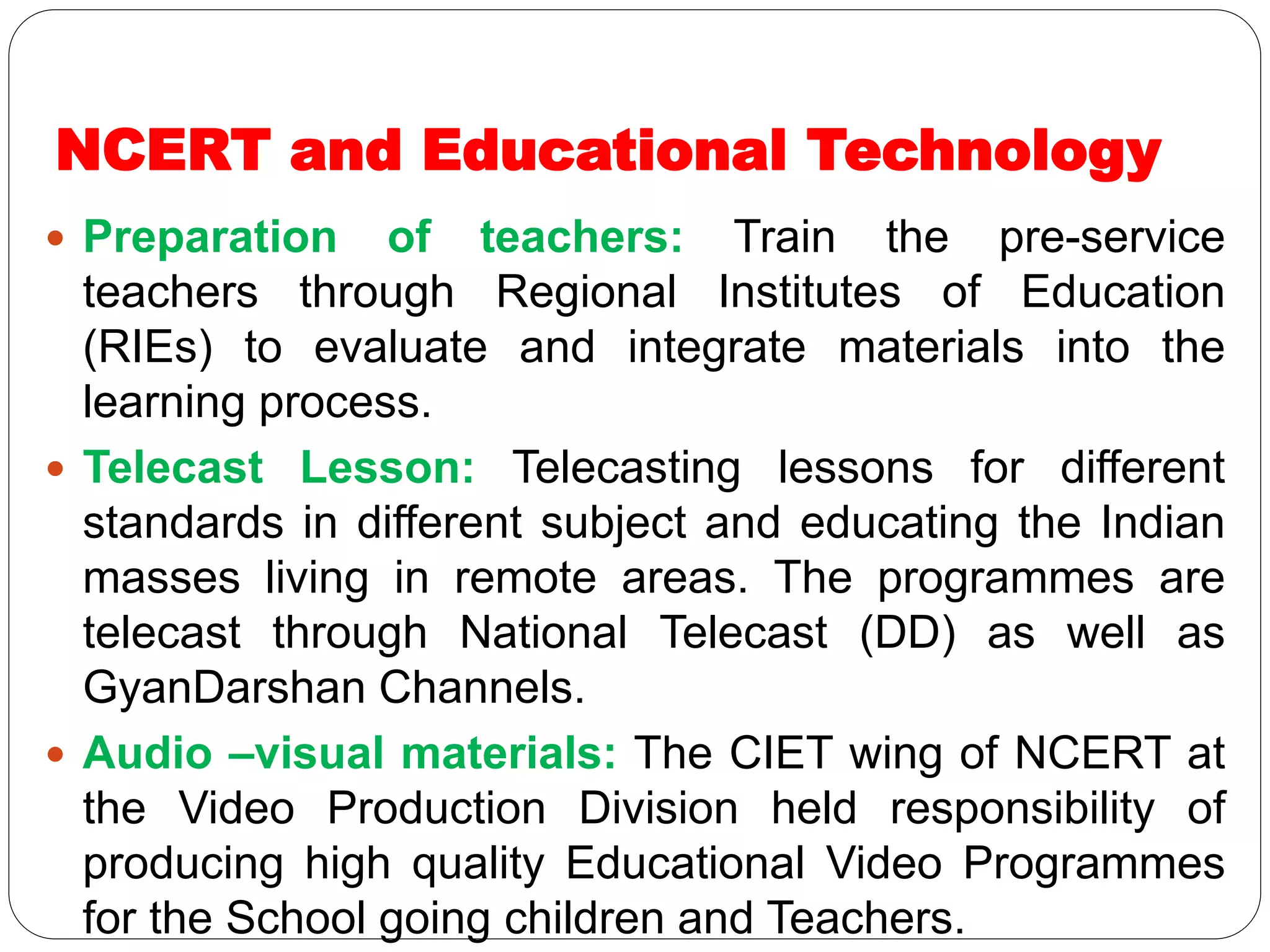 Major institutions of educational technology in india | PPTX