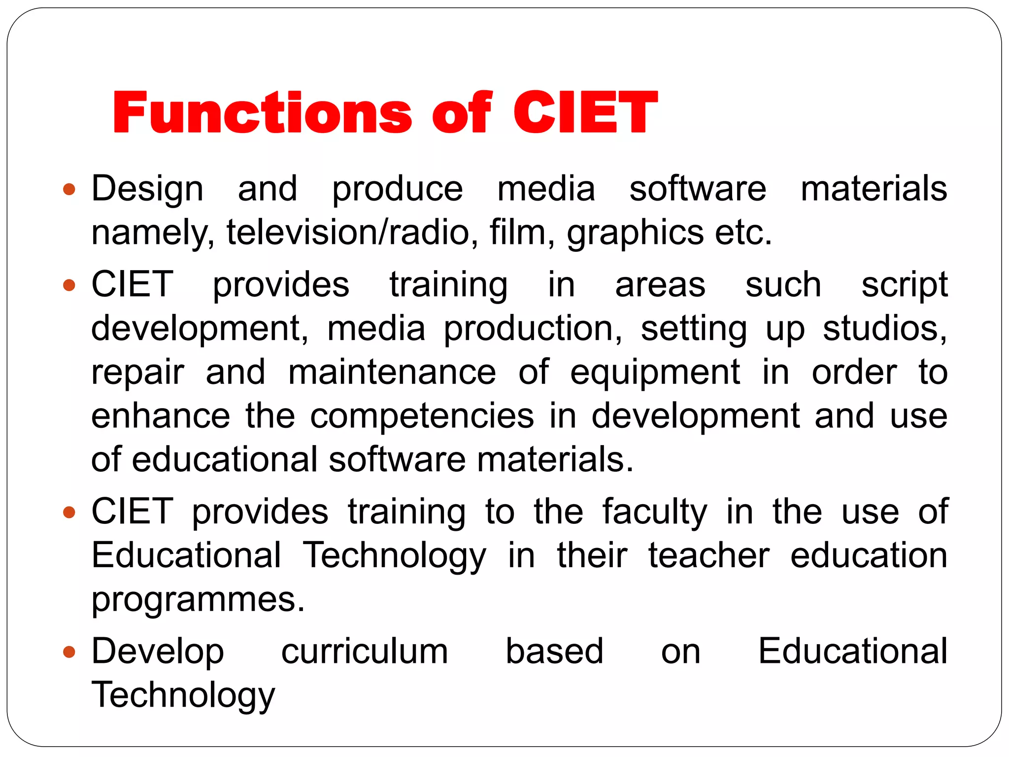 Major institutions of educational technology in india | PPTX
