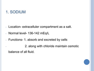 Major inta extra cellualr electrolyte. | PPT