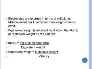 Major inta extra cellualr electrolyte. | PPT