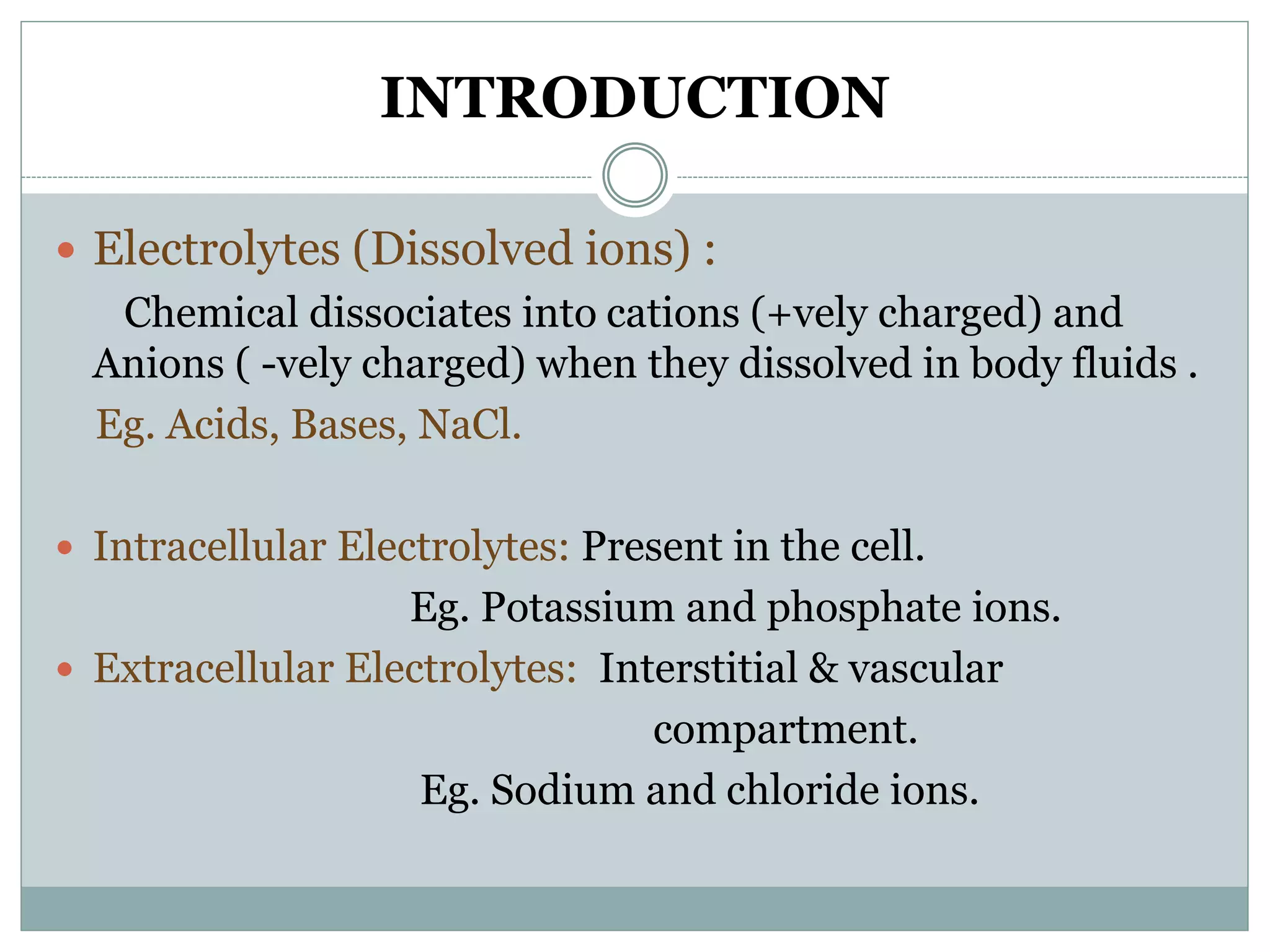 Major intra and extra cellular electrolytes | PDF