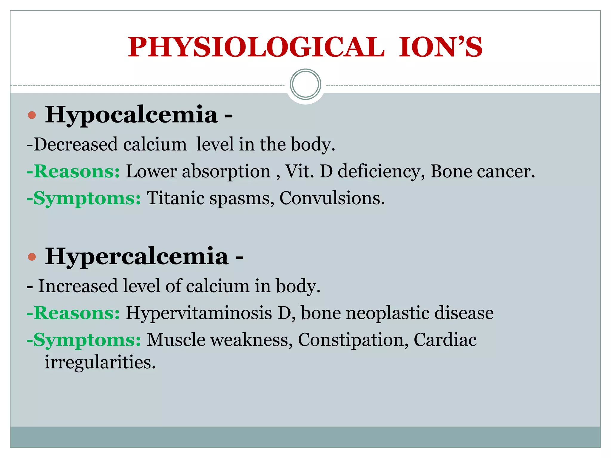 Major intra and extra cellular electrolytes | PDF