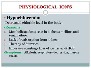 Major intra and extra cellular electrolytes | PDF