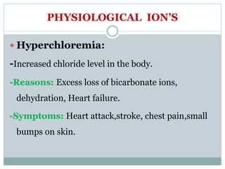 Major intra and extra cellular electrolytes | PDF