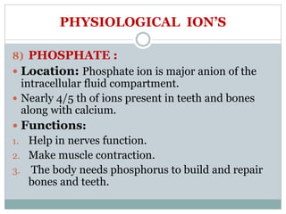 Major intra and extra cellular electrolytes | PDF