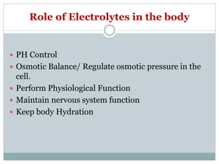 Major intra and extra cellular electrolytes | PDF
