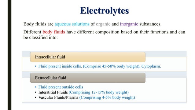 Major intra and extracellular electrolytes | PDF