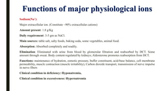Major intra and extracellular electrolytes | PDF