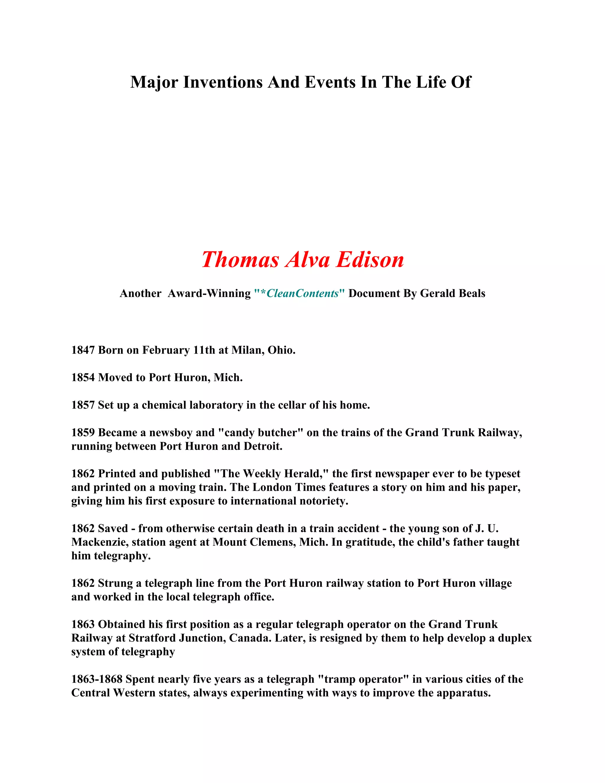 Major inventions and events | DOCX