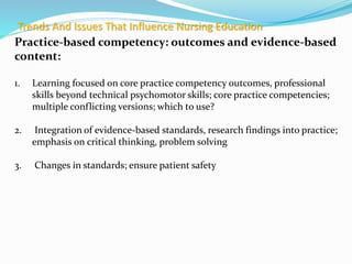 Major issues and trends in nursing education | PPTX
