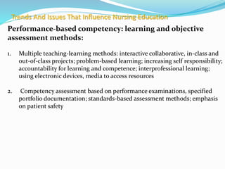Major issues and trends in nursing education | PPTX