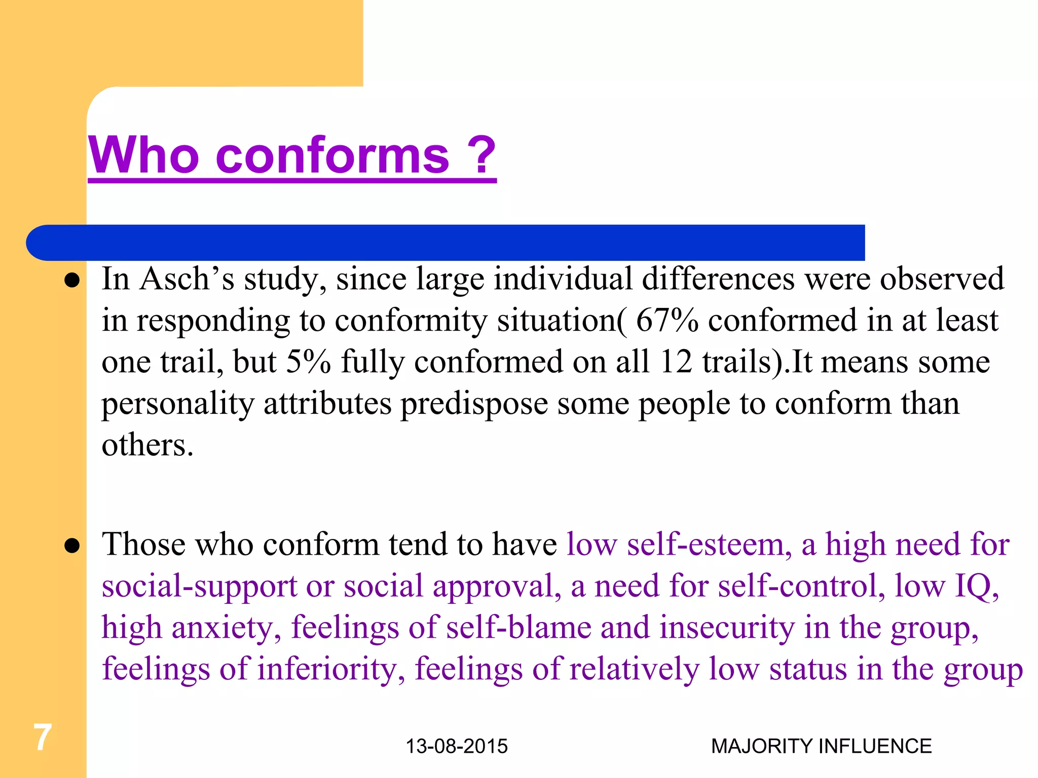 Majority influence conformity | PPTX