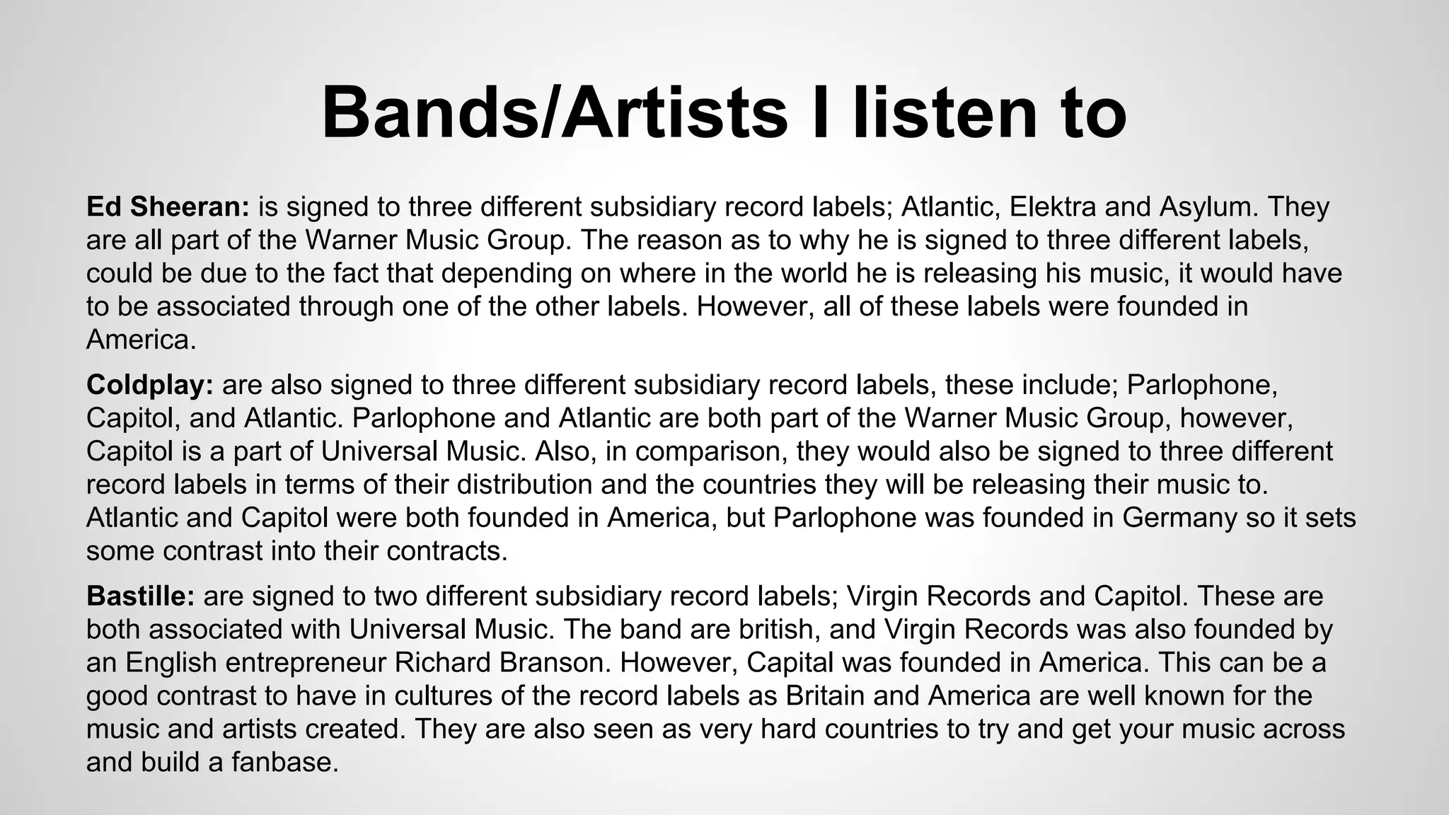 Major label case study music industry | PDF